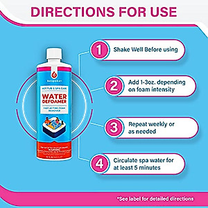 Spa Defoamer for Hot Tub & Hot Tub Foam Eliminator, Spa Anti Foam for Hot Tub Owners to Keep Spa Foam Down & get Foam Out, HotTub Foam Reducer & Spa Bubble Remover (1- Quart)