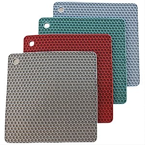 Nstezrne Trivets for Hot Dishes, Silicone Trivet Mat Hot Pads for Kitchen, Silicone Trivets for Hot Pots and Pans, Pot Holders for Kitchen, Heat Resistant Mats for Countertop Set 4 Mixing Color