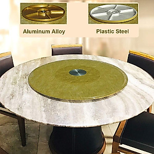 Heavy-dutyTempered Glass Lazy Susan Turntable, Round Rotating Tray For Dining Table, Kitchen Rotatable Service Plate, Restaurant Rotating Turntable (Color : Plastic Steel, Size : 70CM/27.5in)