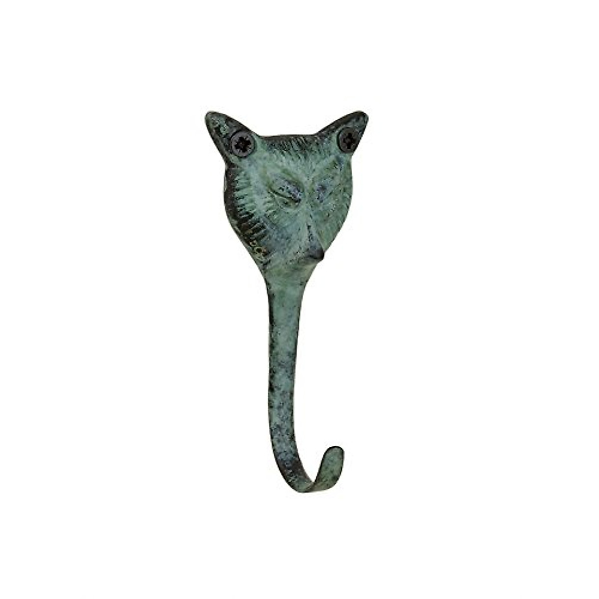 Tack Room Studio Brass Fox Head Hook (Green Patina)