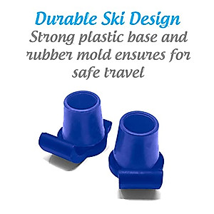 Top Glides DuraSki Extra Durable Walker Glide Skis for 1 1/8 Inch Tubes (Dark Blue)