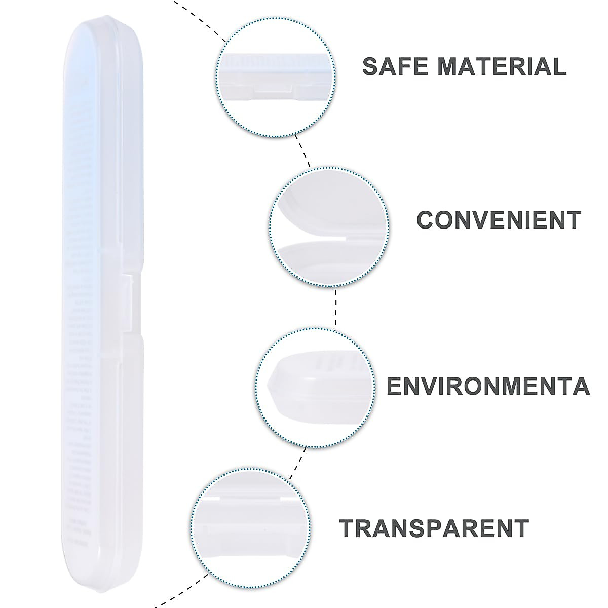 2Pcs Thermometer Case Plastic Digital Thermometer Storage Box Thermometer Containers for Adult 14.5x3x1.5cm (Transparent Color)