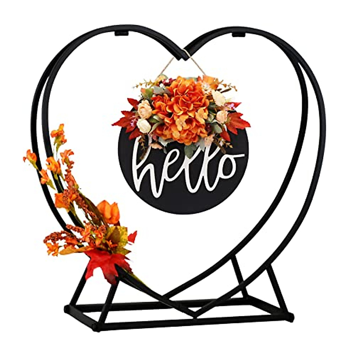 Westcharm 21.5" Metal Heart Shaped Firewood Log Rack | Black Firewood Holder Storage Rack | Fireplace Wood Storage Shelf for Outdoor Indoor Décor - Small