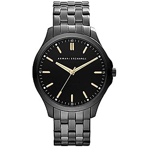 AX ARMANI EXCHANGE Men's Slim Stainless Steel Watch, Color: Black (Model: AX2144)