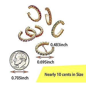 MOEPAPA Ear Cuff Colorful Clip on Hoop Earrings for Women 6pcs set