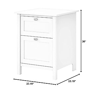 Bush Furniture Broadview File Cabinet, 23W, Pure White