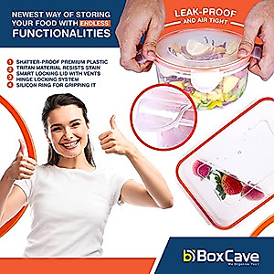 28 Pcs Food Storage Containers with Airtight Lids-(14 Lids + 14 Containers) Freezer and Microwave safe,Leak Proof, Reusable and Plastic Stackable Lunch Containers for Kitchen and Pantry Organization