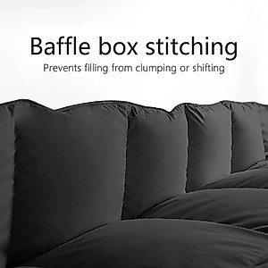 TEXARTIST Premium 2100 Series Queen Comforter All Season Breathable Cooling Black Comforter Soft 4D Spiral Fiber Quilted Down Alternative Duvet with Corner Tabs Luxury Hotel Style (88"x88")