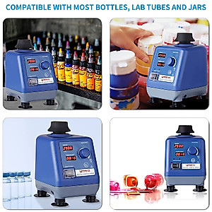 Laboratory Vortex Mixer, 0-3000RPM, LED Display Lab Vortex Shaker, Touch & Continuous Function, for Test Tubes Acrylic Paints Ink