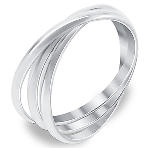 Gem Avenue 925 Sterling Silver Triple Band Women's Thumb Ring for Women Size 7