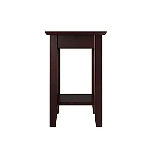 AFI Mission Chair Side Table with Charging Station in Espresso