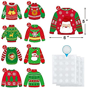 45 Pcs Ugly Sweater Cutouts for Christmas Classroom Bulletin Board Holiday DIY Party Decoration, 6 Inch Double-Sided