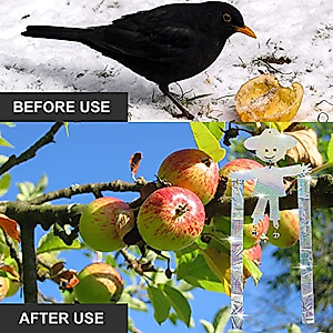 Bird Scare Device, Hanging Reflector Board to Scare Bird Away, Reflective Owl Scarecrow Keep Bird Away from Garden, Patio, Windows, Balcony, Orchard