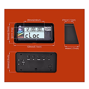 Runleader Digital 9999 Days Events Timer,Countdown Tracking,Stopwatch Record,Calendar&Clock Display,Data Resettable for Vocation Retirement Meeting Anniversary Graduation Wedding Premiere.