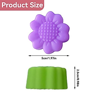 Silicone Cupcake Molds, 24Pcs Mini Flower Shape Silicone Baking Cups Cupcake Liners Reusable Muffin Cup Cake Pan for Cake Chocolate