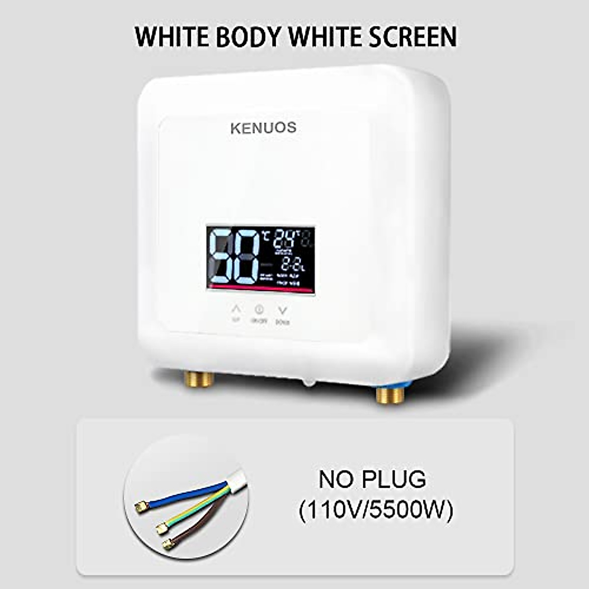 KENUOS 5500W 110V Electric Tankless Constant Temperature Instant Hot Water Heater with Remote Control, Digital Display ,On Demand Hot Water for Home Kitchen Indoor