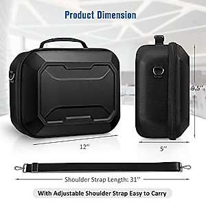 FINPAC Semi-Hard Travel Carrying Case for Quest 2 Virtual Reality Headset, Portable Storage Bag for VR Touch Controller, Elite Strap, Adapter, Charging Cable (Black)