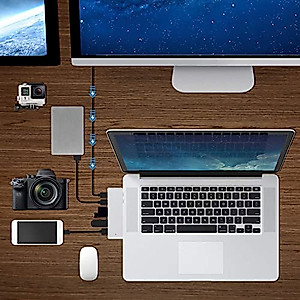 USB C Adapter, Docking Hub Large Scale Expansion Durable Material Simultaneous Connection Super Data Transmission for Data Transmission