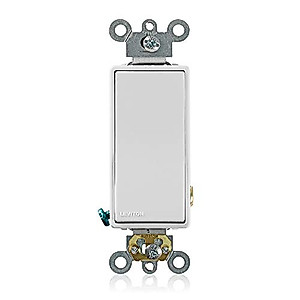 Leviton 5691-2W 15 Amp, 120/277 Volt, Decora Plus Rocker Single-Pole AC Quiet Switch, Commercial Grade, White