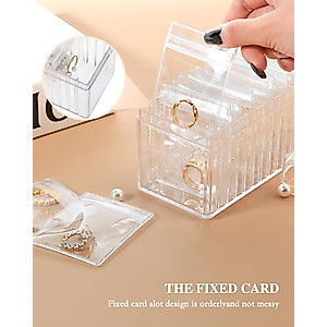 HOMEHIVE Acrylic Jewelry Box Organizer, Clear Jewelry Organizer and Storage with 20 Portable Anti Tarnish Jewelry bags, Travel Jewelry Case for Earrings/Rings/Necklaces Gift for Women Girls, Clear