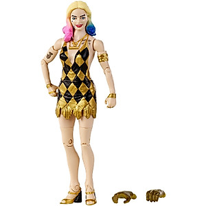 Mattel DC Comics Multiverse Suicide Squad Action Figure, Harley Quinn Collectible Toy with Ultimate Croc Build-A-Parts, Signature Look