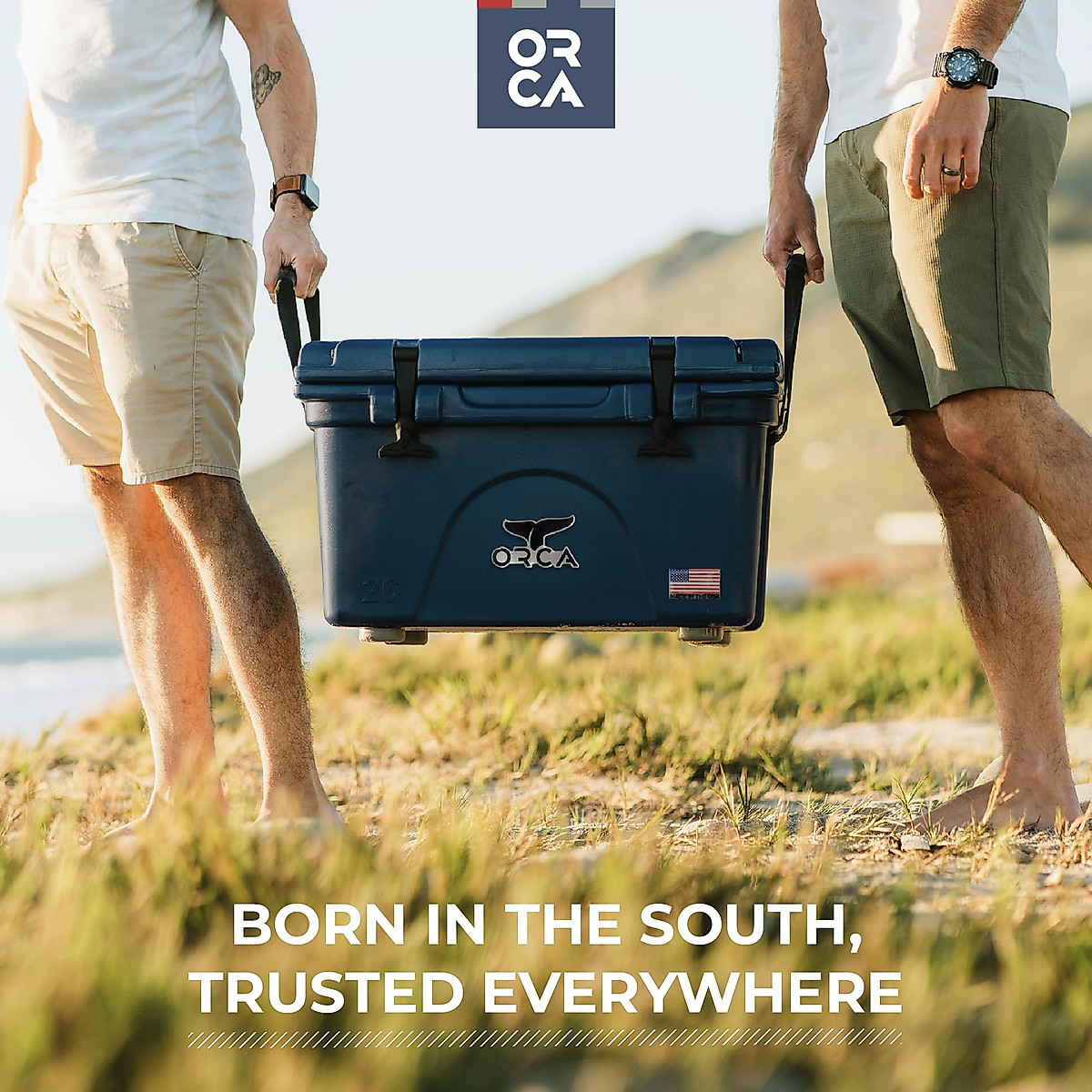 ORCA Double Barrel 24oz | Temperature Insulated, Stainless Steel Tumbler with a Classy Wood Grain Print, for Whiskey, Beer, Coffee or Whatever You're Having — Navy Topo