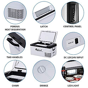 Alpicool K18 Portable Car Freezer,12 Volt Refrigerator, 19 Quart (18 Liter) Fast Cooling 12V Car Fridge -4℉~68℉, Car Cooler, 12/24V DC and 100-240V AC for Outdoor, Camping, RV, Truck, Boat