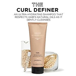 Grow Gorgeous Curl Shampoo 250ml - Gentle Cleanser for Smooth, Manageable, Bouncy Curls - Vegan