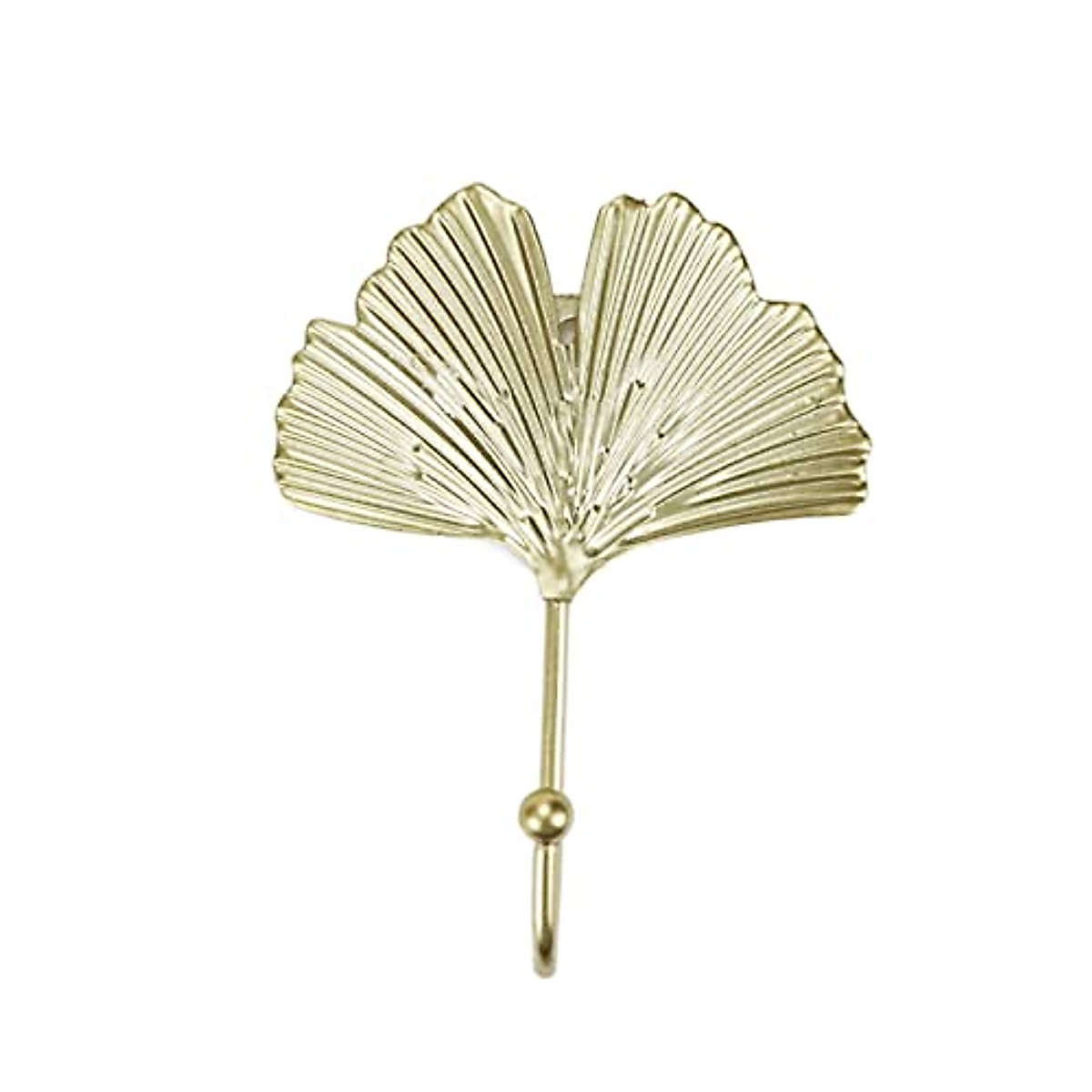 Savagrow Brass Leaf Decorative Wall Hooks Leaf Shape Wall Mounted Hooks with Traceless Hook Nails, Set of 3 Ginkgo Leaf