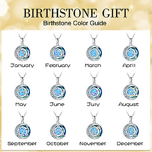 TOUPOP Pisces Necklaces for Women White Gold S925 Sterling Silver Zodiac Constellation Pendant Necklace with Aquamarine March Birthstone Pisces Zodiac Sign Birthday Jewelry for Wife Girlfriend