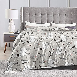 Llama and Cactus Flannel Reversible Sherpa Throw Blanket Fuzzy and Soft Fleece Bed Blanket