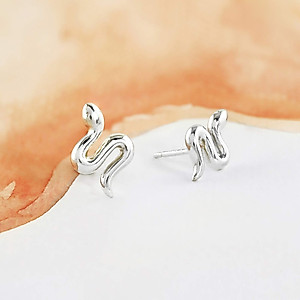 Boma Jewelry Sterling Silver Snake Stud Earrings