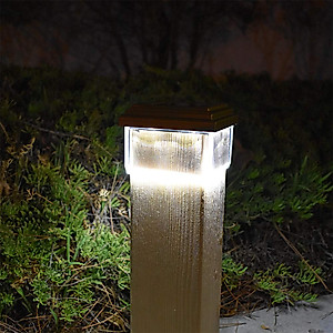 8 Pack Black Outdoor Garden 4 x 4 Solar 8 SMD LED Translucent Post Deck Cap Square Fence Light Landscape For Wood Only