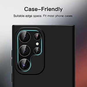 JETech Camera Lens Protector for Samsung Galaxy S23 Ultra 5G 6.8-Inch, 9H Tempered Glass Metal Individual Ring Cover, Easy Installation Tray, HD Clear, Set of 5 (Phantom Black)