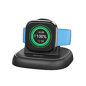 NEWDERY Charger Dock for Fitbit Sense 2/Sense/Versa 4/Versa 3, Magnetic Watch Charger Stand with Charging Cable, Charger Replacement Accessories for Fitbit Sense 2/Sense/Versa 4/Versa 3, Black