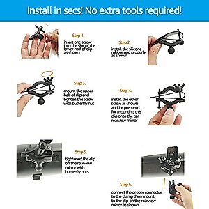 Dash Cam Mirror Mount Kit for Rexing V1,Falcon F170,Z-Edge,Old Shark,YI,Kdlinks X1,VANTRUE and Most Dash Camera and Car Camera