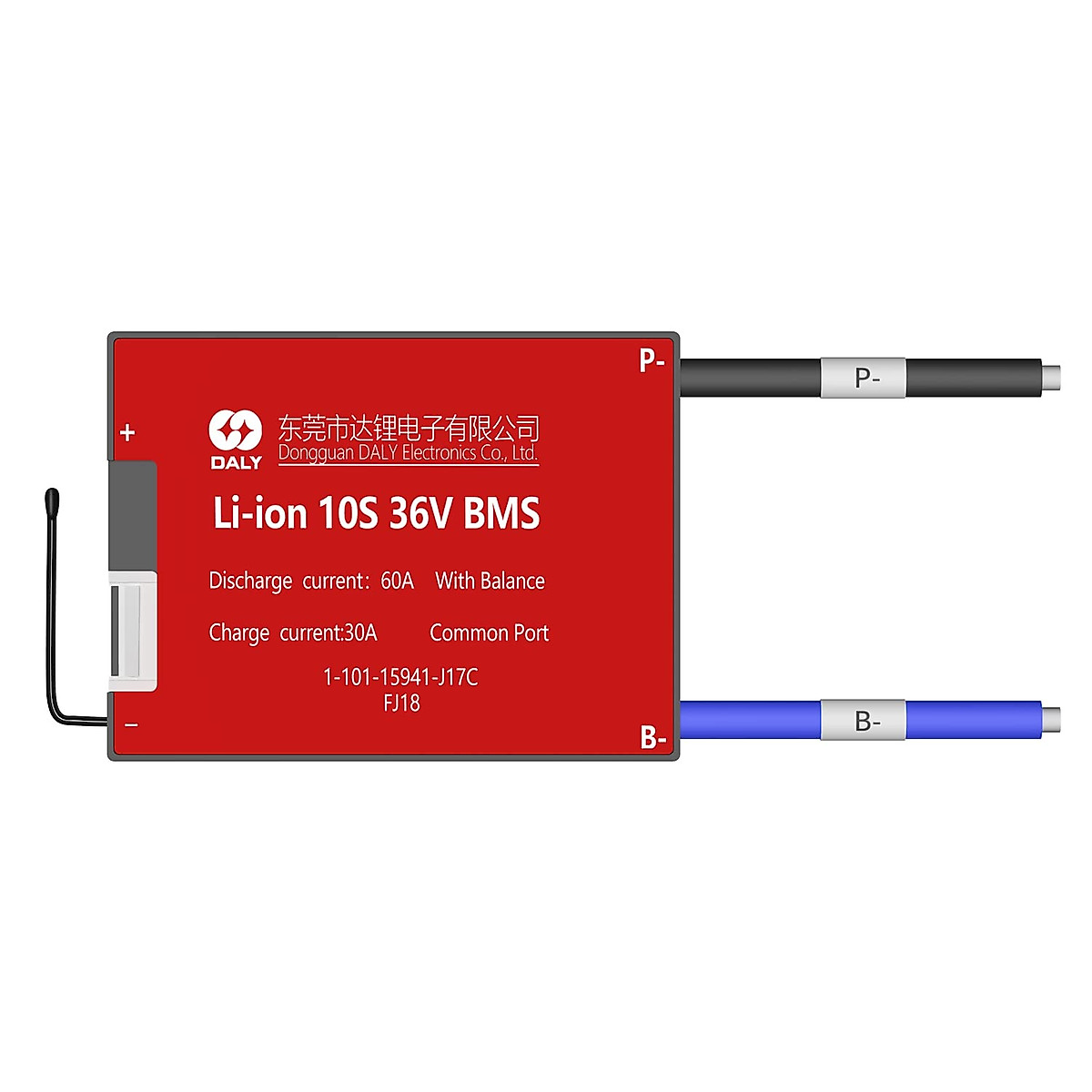 DALY BMS 10S 36V 60A Li-ion Battery Protection Module PCB Protection Board with Balance Leads Wires BMS for 18650 Battery Pack 36V(Standard BMS,60A)