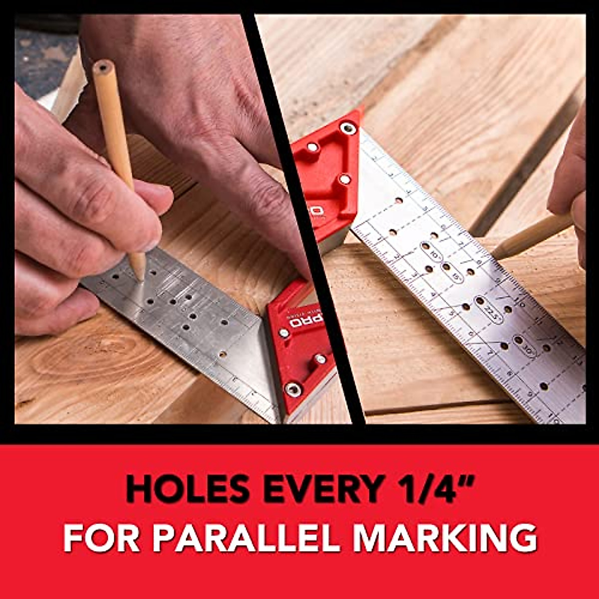 Kapro - 353 Professional Ledge-It Try & Mitre Square - For Leveling and Measuring - Features Stainless Steel Blade, Retractable Ledge, and Etched Ruler Markings - 8 Inch