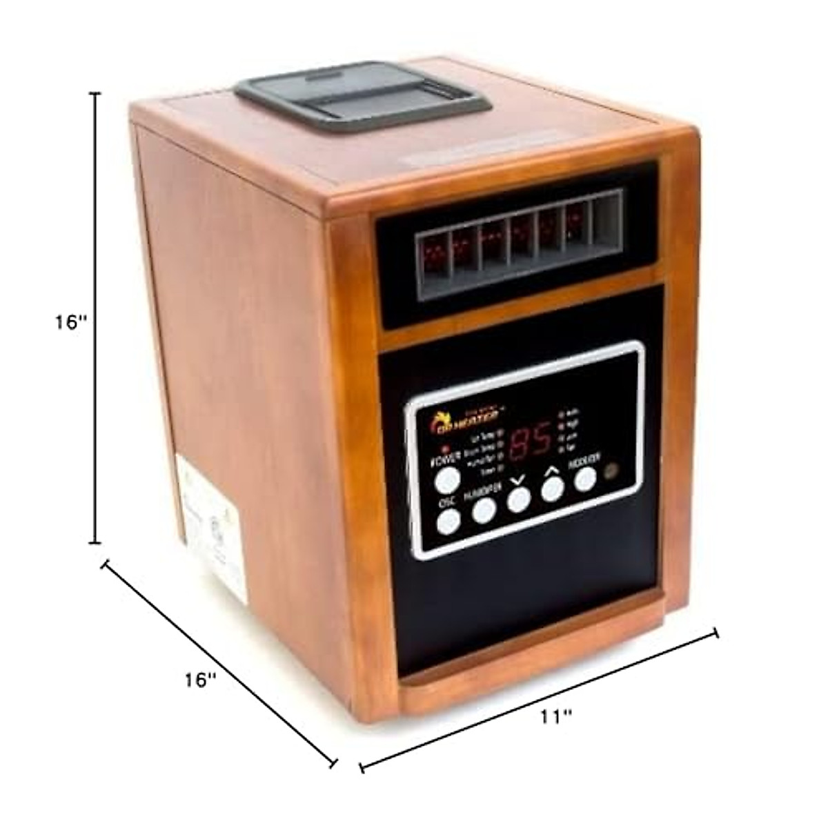 Dr Infrared Heater DR-998, 1500W, Space Heater with Humidifier, Oscillation Fan & Remote Control (Cherry)