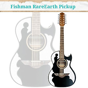 H. Jimenez, 7-String Acoustic-Electric Guitar, Ambidextrous, Black (LBQ4EBT)