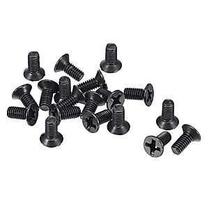 uxcell M3.5 x 8mm Phillips Screw Fastener Black for Laptop PC TV Fan Switch 200pcs