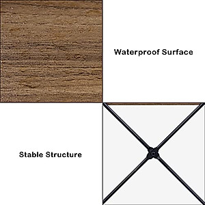 sogesfurniture Over Toilet Bathroom Organizer, 3-Tier Metal Freestanding Bathroom Organizer with Shelves, Multifunctional Toilet Rack, Freestanding Bathroom Space Saver, Walnut