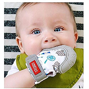 Nuby Soothing Teething Mitten (2 Count, Grey)