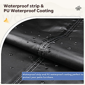 Outdoor Furniture Covers Waterproof, Gorpche 3-seater Outdoor Sofa Cover, Heavy Duty Lawn Patio Furniture Covers with Upgrade Fastener Windproof Buckle Straps, Outdoor Couch Cover - 60"W x 34"D x 30"H