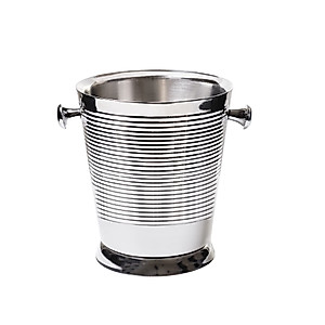 Sol Living Champagne Bucket - Double Wall Insulated Stainless Steel - Wine & Champagne Holder - Portable Chiller Bin for Bars, Parties, Commercial Use - Ribbed, 3.6 Qt