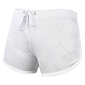 Ouber Men's Workout Racing Short Shorts with Elastic Drawsting (A-White,M)