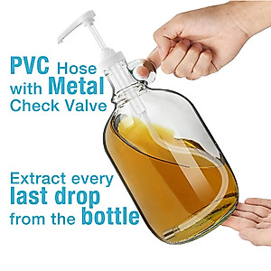 Gallon Jug Pump Dispenser with Soft Dip Tube Fit 38/400 Thread| Dispense 8cc with Each Stroke| Fit Most 5 Gallon or 1 Gallon or Half Gallon Jugs and Sauce Bottles - 2 Packs