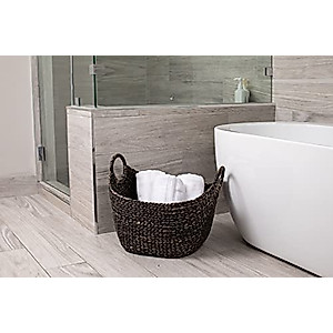BirdRock Home Water Hyacinth Laundry Baskets (Espresso) - One Basket Included - Hand Woven