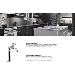 KOHLER K-99268-VS Artifacts Gentleman's Bar Sink Faucet, Vibrant Stainless, Single Handle, Prep Faucet, Secondary Faucet, Single Hole Installation, Entertainment Faucet