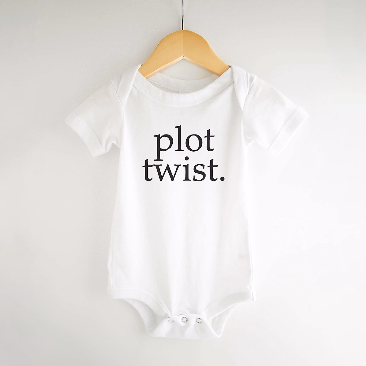 Bump and Beyond Designs Baby-Boys Surprise Pregnancy Announcement For Grandparents Plot Twist Leotard White, 0-3 Months